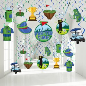 30 pieces golf party decorations swirls, birthday retirement sports golf theme party supplies golf cutouts foil hanging swirls ceiling decor for kids boys men baby shower par-tee time birthday