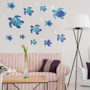 Zonon 24 Pieces Sea Turtle Stickers Wall Decals for Bathroom Ocean Turtle Vinyl Stickers Underwate Waterproof Removable Turtle Decals Decoration for Bedroom Home Office Living Room Nursery Toilet