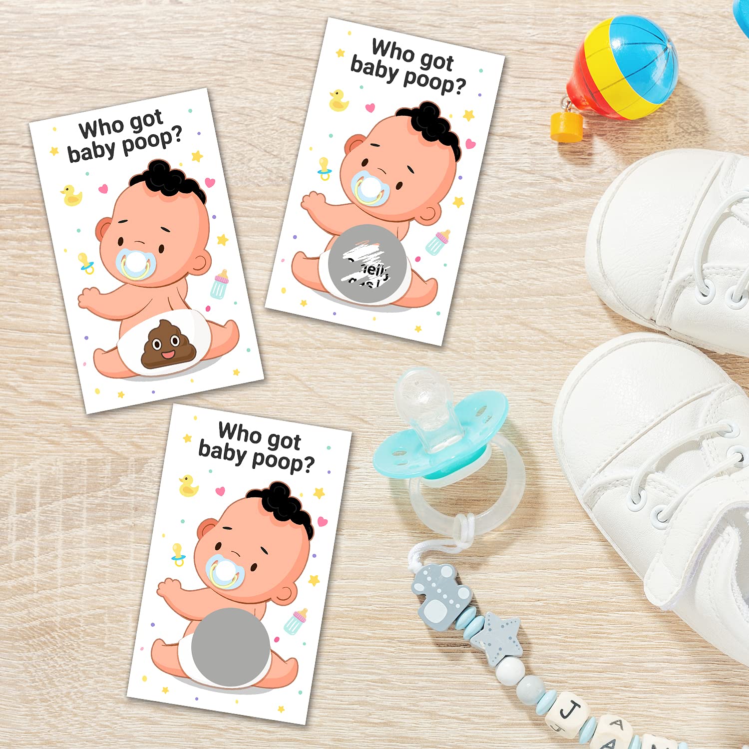 Zuoziosx Baby Shower Games 38 Raffle Cards, Decorations, Dirty Diaper Scratch Off Game, Baby Shower Activity and Idea, Fun and Easy to Play