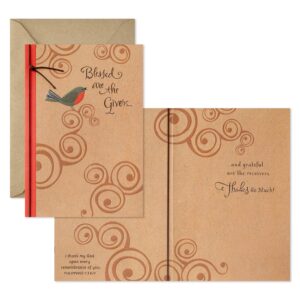 Hallmark Mahogany Religious Thank You Cards, Pack of 2 (Blessed) for Nurses Day, Administrative Professionals Day, Clergy and More