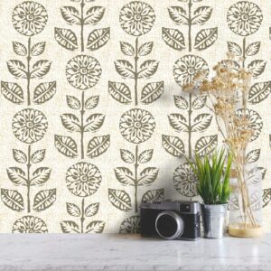 wudnaye floral peel and stick wallpaper vintage floral decorative wall paper 17.7 inch × 118 inch tulip self adhesive removable wallpaper floral contact paper retro farmhouse flower wallpaper vinyl