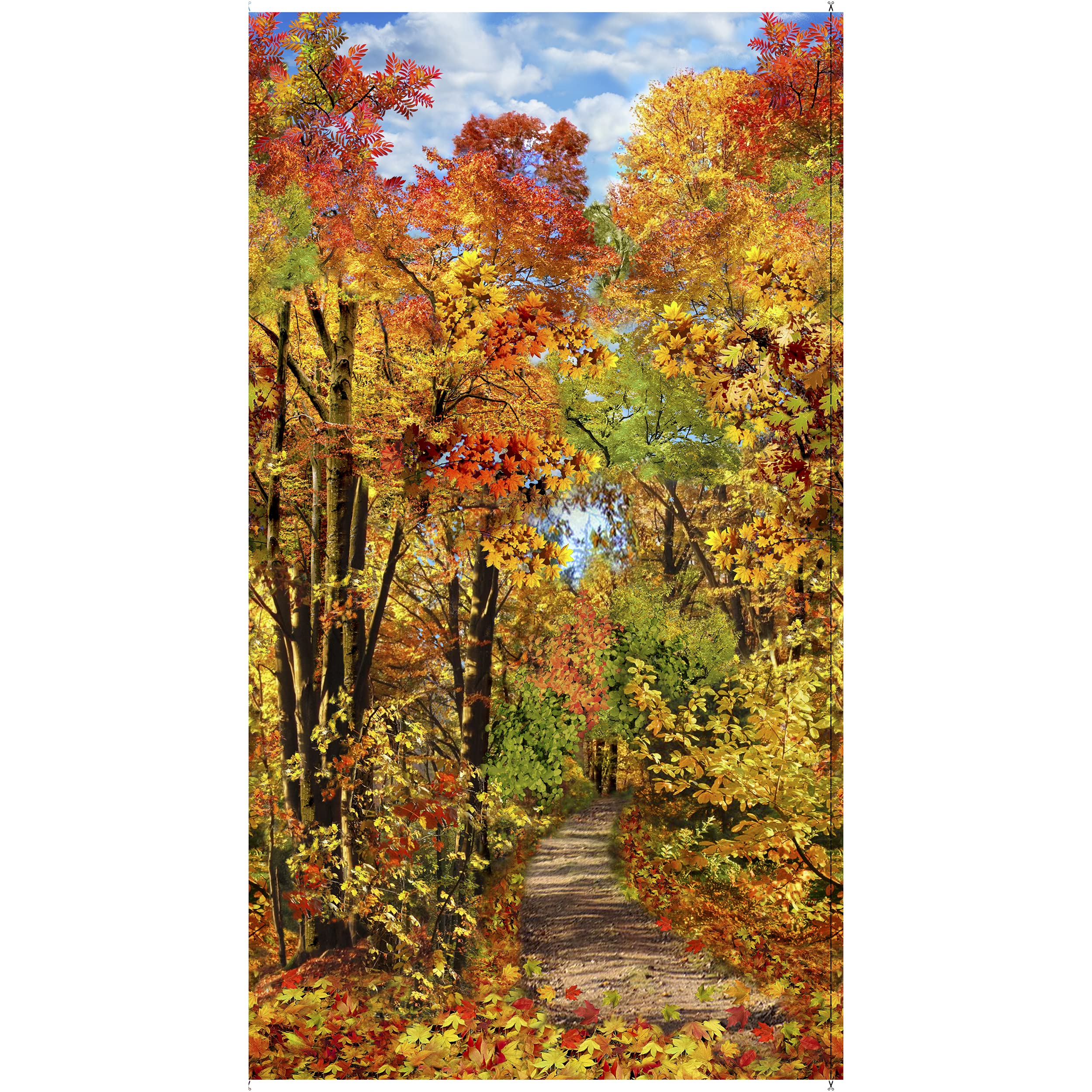 Timeless Treasures Fall Foliage 24" Scenic Panel Multi, Fabric by the Yard