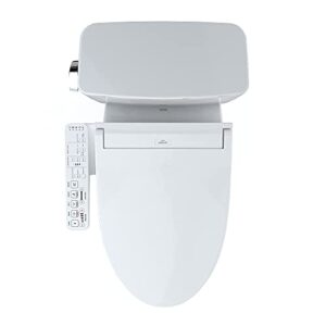 TOTO Drake WASHLET+ Two-Piece Elongated 1.6 GPF Universal Height TORNADO FLUSH Toilet with C2 Bidet Seat, Cotton White - MW7763074CSFG#01