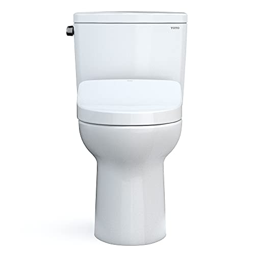 TOTO Drake WASHLET+ Two-Piece Elongated 1.6 GPF TORNADO FLUSH Toilet with Auto Flush, Cotton White - MW7763056CSGA#01