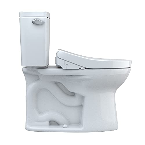 TOTO Drake WASHLET+ Two-Piece Elongated 1.6 GPF TORNADO FLUSH Toilet with Auto Flush, Cotton White - MW7763056CSGA#01