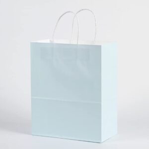 AZOWA Gift Bags Small Kraft Paper Bags with Handles (6.3 x 3.1 x 8.6 in, Pastel Blue, 12 CT)