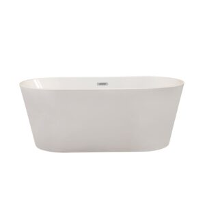 altair design cielo 59" x 30" freestanding soaking acrylic bathtub in white