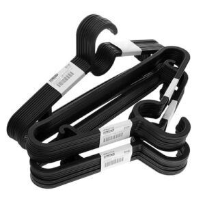 Ikea SPRUTTIG Lightweight Clothes Garment Hangers, Black, Plastic, 39 Centimetres - Set of 30