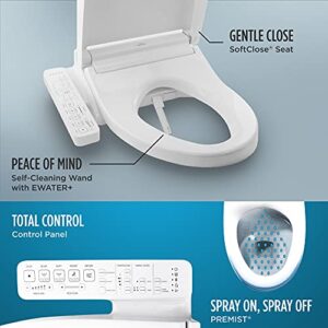 TOTO Drake WASHLET+ Two-Piece Elongated 1.6 GPF Universal Height TORNADO FLUSH Toilet with C2 Bidet Seat, Cotton White - MW7763074CSFG#01