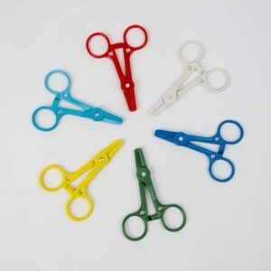 TUBING CLAMP, MULTI COLOR, BAG OF 10, MADE IN USA OC10-M EACH 10-PACK INCLUDES:2 RED, 2 BLUE, 2 WHITE, 2 YELLOW + 2 GREEN