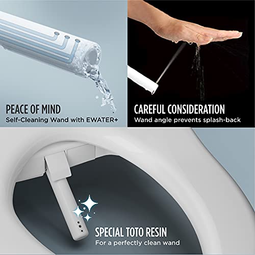 TOTO Drake WASHLET - Two-Piece Elongated 1.28 GPF Universal Height TORNADO FLUSH Toilet with C5 Bidet Seat, 10 Inch Rough-In, Cotton White - MW7763084CEFG.10#01