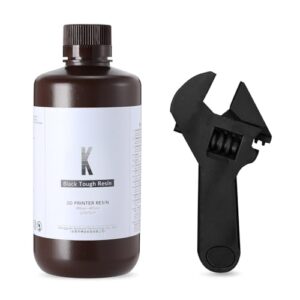 resione tough 3d printer resin, not brittle abs like tough & rigid 3d resin for lcd 3d printing uv 405nm (k black 1kg)