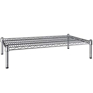 21" x 36" nsf chrome dunnage shelf with 8" posts. wire shelving unit wire rack wire shelves pantry shelf kitchen shelves storage shelving metal storage shelves pantry shelving