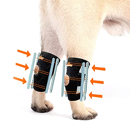 NeoAlly - 3-in-1 Short Rear Leg Hock Brace, Dog Leg Brace for Rear Leg with Rigid & Spring Inserts, Hock and Ankle Support, Dog Leg Sleeve with Reflective Straps, Small, 1 Pair