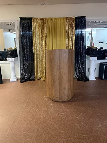 WISPET Black Sequin Backdrop Curtains 2 Panels 2FTx8FT Glitter Drapes Backdrop Sparkle Curtains Photo Backdrop for Halloween Wedding Birthday Bridal Party Decor