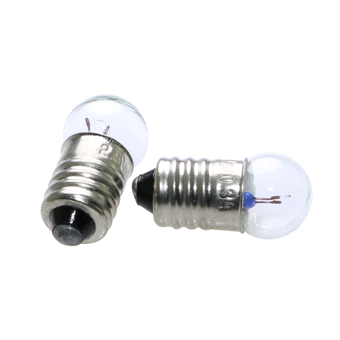 MEETOOT 10pcs E10 Mini Light Bulbs 2.5V 0.3A Physical Electrical Experiment Screw Base Indicator Light Incandescent Bulb Old-Fashioned Flashlight Lamp