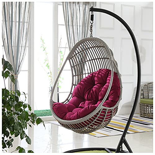 RRNAR Swing Chairs Cushions Hanging Egg Chair Cushions Soft Hanging Basket Seat Chair Pads Back Cushion for Indoor Outdoor Patio 90x120cm (Cushion only),Fuchsia