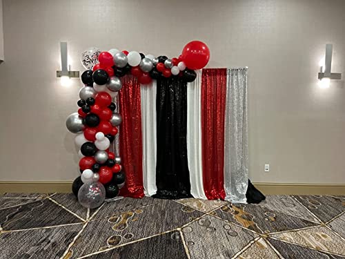 WISPET Black Sequin Backdrop Curtains 2 Panels 2FTx8FT Glitter Drapes Backdrop Sparkle Curtains Photo Backdrop for Halloween Wedding Birthday Bridal Party Decor