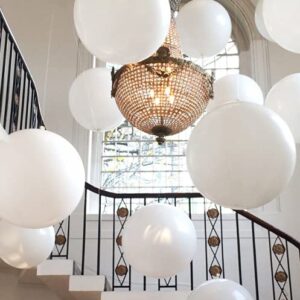 IN-JOOYAA 24 Inch Latex Big Round Balloons 7 Pack White Thick Giant Balloons for Photo Shoot Wedding Baby Shower Birthday Party Decorations