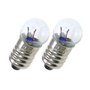 MEETOOT 10pcs E10 Mini Light Bulbs 2.5V 0.3A Physical Electrical Experiment Screw Base Indicator Light Incandescent Bulb Old-Fashioned Flashlight Lamp