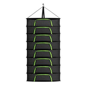 gefemini drying net for herbs 2/4/6/8-layer drying rack hanging foldable mesh drying rack with hooks zipper design for herbs?black?8 floors?