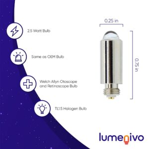 lumenivo Compatible Replacement Bulb for WA-03100 Welch Allyn 3.5 V Light Bulb for Otoscope Model # 03100-U, Wa03100, 03100 - TL1.5 Halogen Bulb - 1 Pack