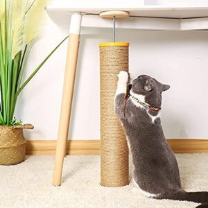 Nature Hemp Rope,1/4inch Heavy Duty Jute Twine for Cat Tree and Tower, DIY Scratcher Scratching Post Replacement, Pad, Crafts Gardening Hammock Home Decorating（33FT）