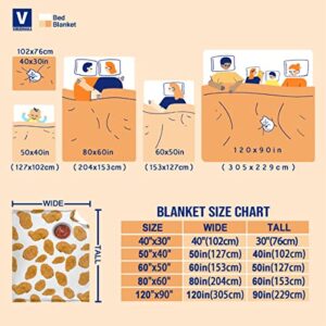 Blanket Chicken Nuggets Fried Throws Gift for Kids Boys Girls Plush Lightweight Sheet Funny Food Stuffed Super Soft Flannel Blankets Men Women Bedding for Party Couch Bed-50"x40" Poster for Toddler