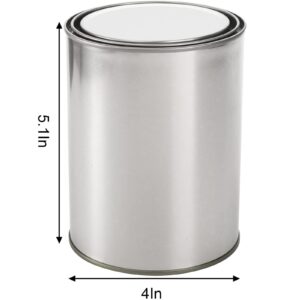 WUWEOT 6 Pack Metal Quart Paint Cans with Lids, Empty Unlined Paint Buckets, Multipurpose Storage Paint Pails Containers for Arts and Crafts, DIY Projects, Painting, Garage Organization