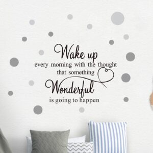 Motivational Art Quotes Wall Decals, Inspirational Sayings Words with Dots Wall Stickers, Vinyl Letters Motto Wall Décor, Removable DIY Sign Wall Mural for Bedroom, Living Room, Home Decoration