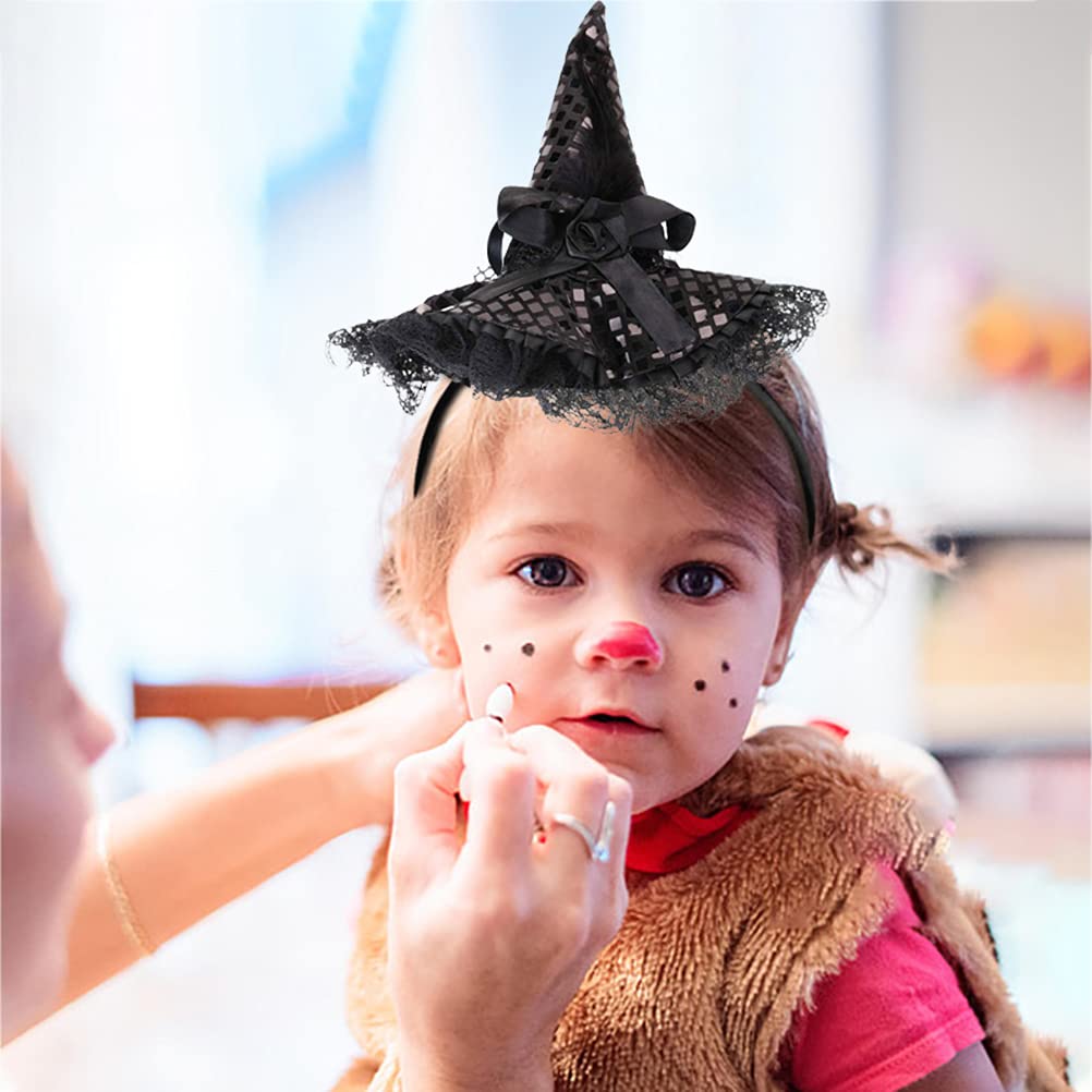 Utavu Halloween Witch Hat Headband for Halloween Costume Dress up Party Supplies, Black, One Size