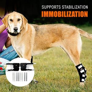 NeoAlly - 3-in-1 Long Rear Leg Hock Brace, Dog Leg Brace for Rear Leg with Rigid & Spring Inserts, Hock and Ankle Support, Dog Leg Sleeve with Reflective Straps, XL, 1 Pair