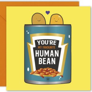 cult kitty to my fave human bean - funny birthday, best friend all occasion card for men - thick, premium all occasion card for women, with colourful envelope