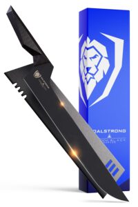 dalstrong slicing knife - 12 inch - carving offset blade - shadow black series - black titanium nitride coated - high carbon 7cr17mov-x vacuum treated steel- sheath - nsf certified - bread, ham slicer