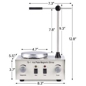 Slendor Magnetic Stirrer Hot Plate Mixer 79-1 Lab Stirrers Hotplate Max 2400 RPM Stir Plate with Stir Bar and Support Stand