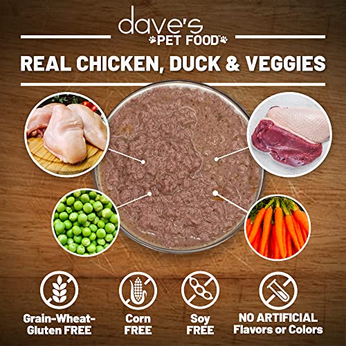 Dave's Pet Food Gravylicous Soft Wet Dog Food for Small & Large Dogs (Chicken & Duck with Veggies), Grain Free Canned Dog Food, Added Vitamins & Minerals, Wheat & Gluten-Free, 12oz Cans (Case of 12)