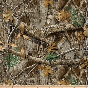 david textiles realtree camouflage anti-pill fleece fabric by the yard, black & white