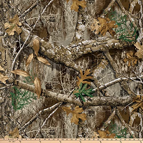 DAVID TEXTILES Realtree Camouflage Anti-Pill Fleece Fabric by The Yard, Black & White