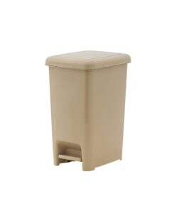 superio slim step on trash can, beige waste bin with foot pedal lid 26 liter, kitchen, under desk, office, bedroom, bathroom (2, 6.5 gallon)