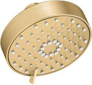 kohler 72419-g-2mb awaken g110 three-function showerhead, wall-mount, 3 spray settings, 1.75 gpm, vibrant brushed moderne brass