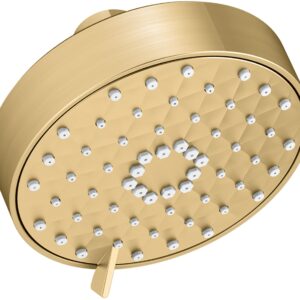 KOHLER 72419-G-2MB Awaken G110 Three-Function Showerhead, Wall-Mount, 3 Spray Settings, 1.75 GPM, Vibrant Brushed Moderne Brass