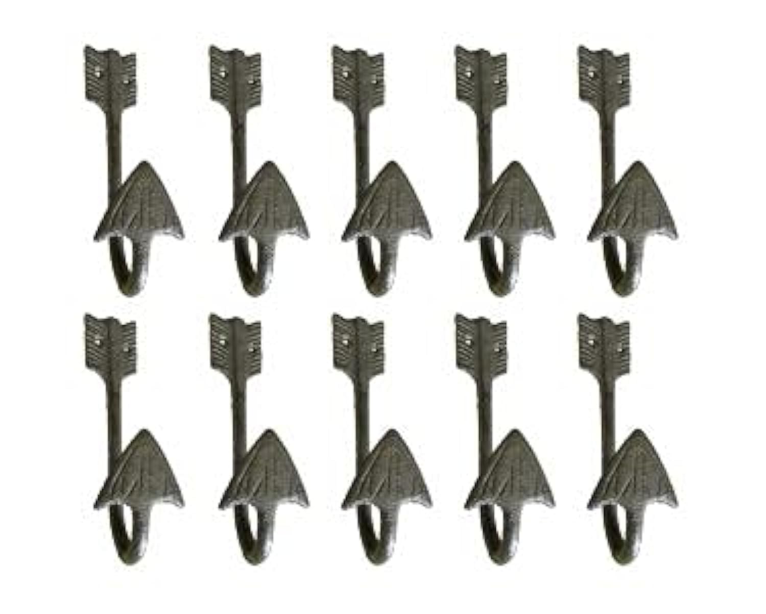 Midwest Craft House 10 Cast Iron Arrow Coat Hooks Hall Tree Entryway Decoration