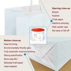 AZOWA Gift Bags Small Kraft Paper Bags with Handles (6.3 x 3.1 x 8.6 in, Pastel Blue, 12 CT)