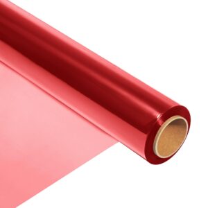 tickjoy 200 ft red cellophane wrap roll (16 in x 200 ft), colored cellophane wrap-red transparent cellophane wrap for gift baskets, attached with 2-roll ribbon