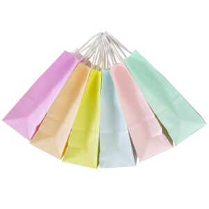 AZOWA Gift Bags Small Kraft Paper Bags with Handles (6.3 x 3.1 x 8.6 in, Pastel Blue, 12 CT)