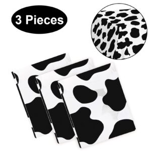 PHOGARY Cow Print Party Tablecloth (3pcs), Farm Animal Theme Barnyard Party Supplies for Picnics Disposable Plastic Rectangular Table Cover Baby Shower Kids Boys Girls Birthday