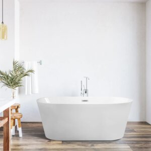 Altair Design Cielo 59" x 30" Freestanding Soaking Acrylic Bathtub in White