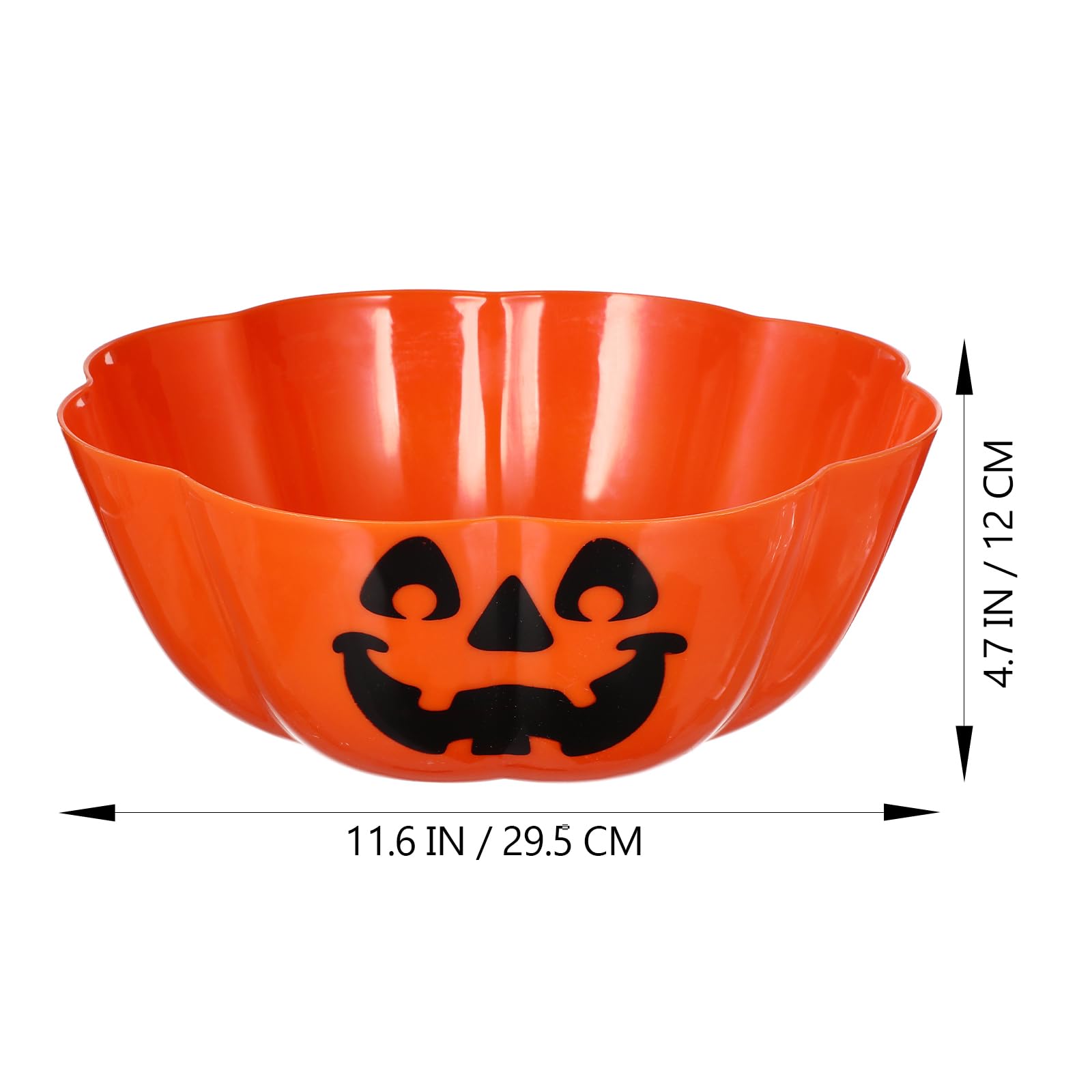 Hemoton Halloween Trick Or Treat Candy Bowl, 11.6 in Plastic Halloween Candy Bowl Pumpkin Bowl Halloween Party Supplies Serving Bowl Tableware Halloween Candy Holders（Orange）