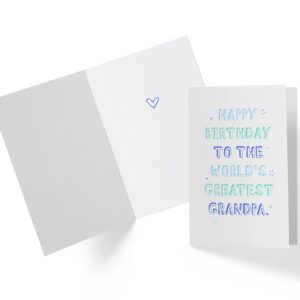 Karto Greeting Card - Large Funny Birthday Card for Grandpa, 8.5 x 5.5 inches, Includes Red Envelope - Greatest Grandfather