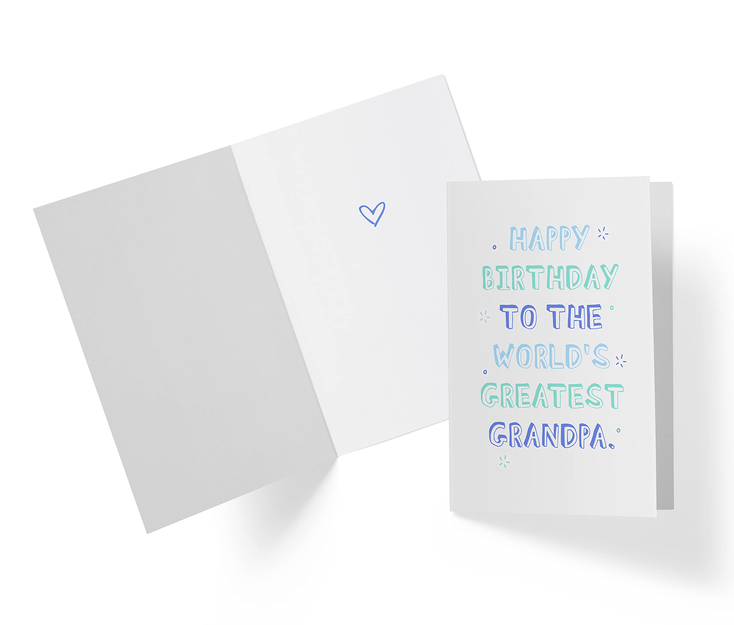 Karto Greeting Card - Large Funny Birthday Card for Grandpa, 8.5 x 5.5 inches, Includes Red Envelope - Greatest Grandfather